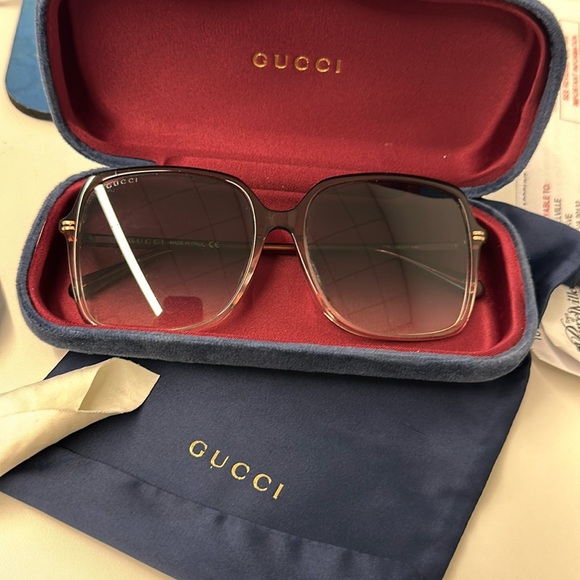 Gucci | Accessories | Gucci Gradient Purple Skinny Square Frame ...